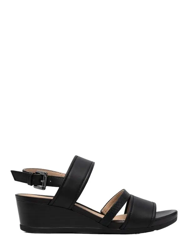 Geox 50mm Mary Karmen Wedge Sandals - Black