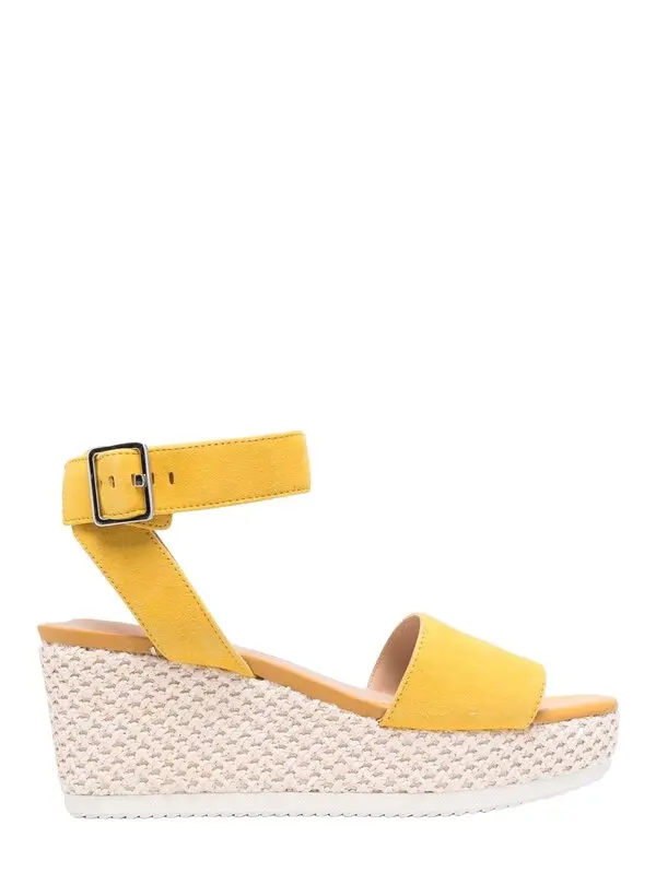 Geox Lipari Woven Wedge Sandals - Yellow
