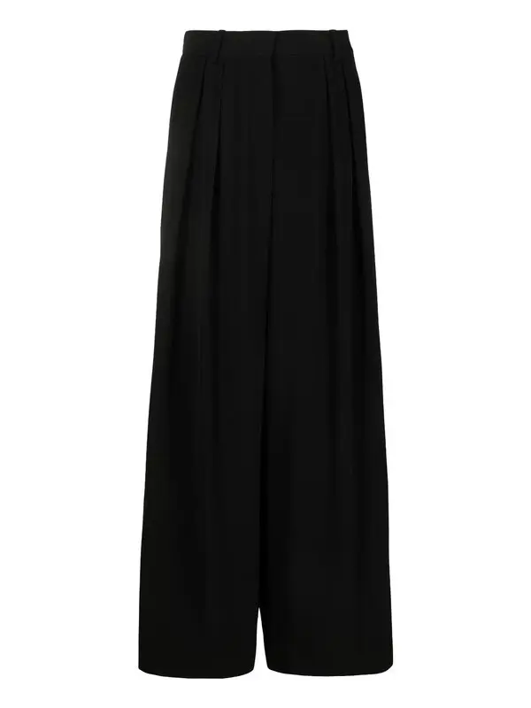 Balmain High-waisted Palazzo Trousers - Black