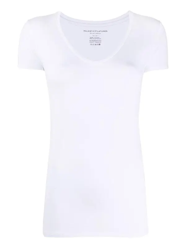 Majestic Filatures V-neck Sleeveless T-shirt - White