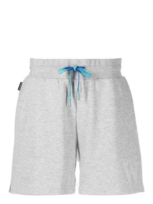 Woolrich Logo-embroidered Organic Cotton Shorts - Grey