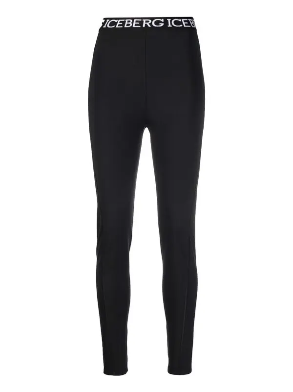 Iceberg Logo-waist Leggings - 9000 Black