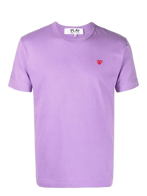 Play Comme Des Garcon Logo-patch Short-sleeve T-shirt - Purple