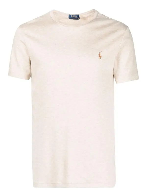 Polo Ralph Lauren Polo Pony Logo Embroidered T-shirt - Neutrals