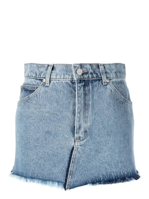 Natasha Zinko Washed Denim Mini Skirt - Blue