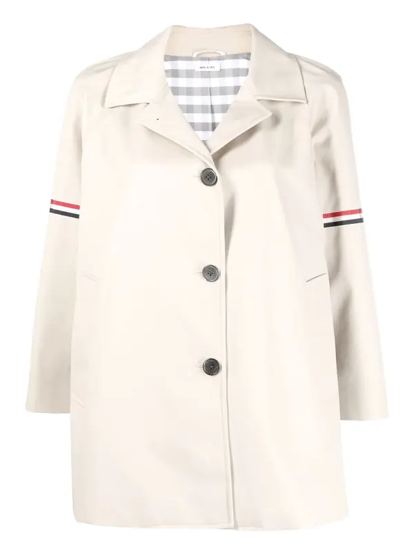 Thom Browne Single-breasted Short Coat - Neutrals