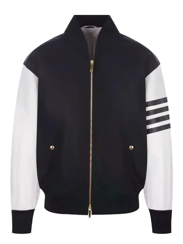 Thom Browne 4-bar Stripe Bomber Jacket - Blue