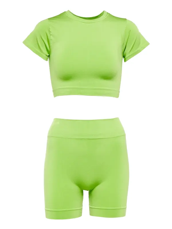 PRISM² Crop Top And Shorts Set - Green