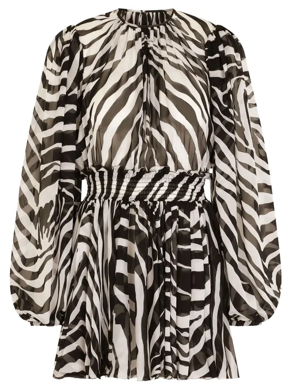 Dolce & Gabbana Zebra-print Mini Dress - Black