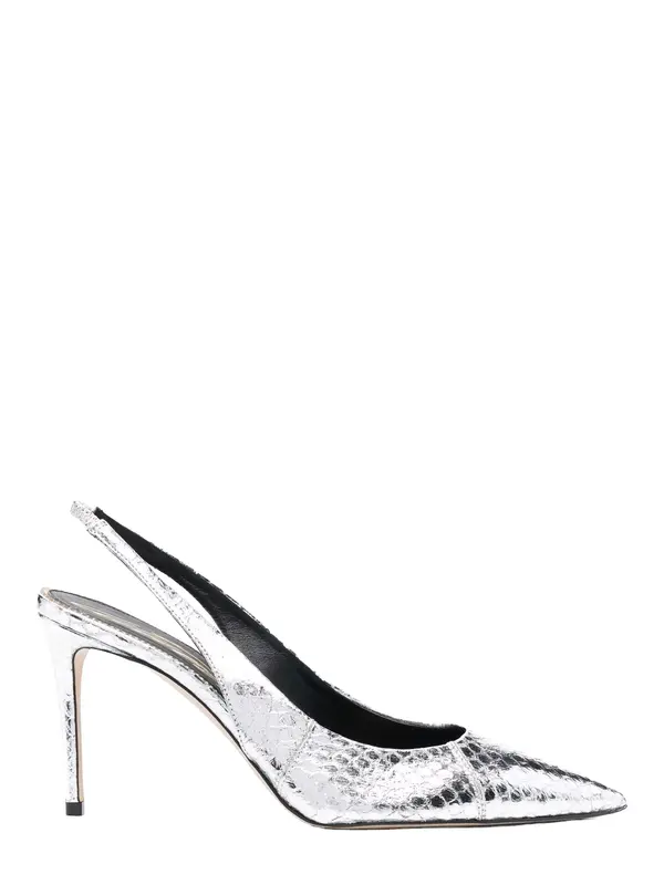 SCAROSSO X Brian Atwood Sutton Slingback Pumps - Silver
