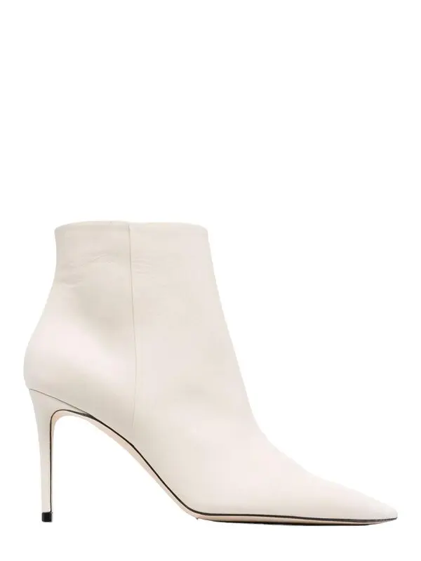 SCAROSSO X Brian Atwood Anya Leather Ankle Boots - Neutrals