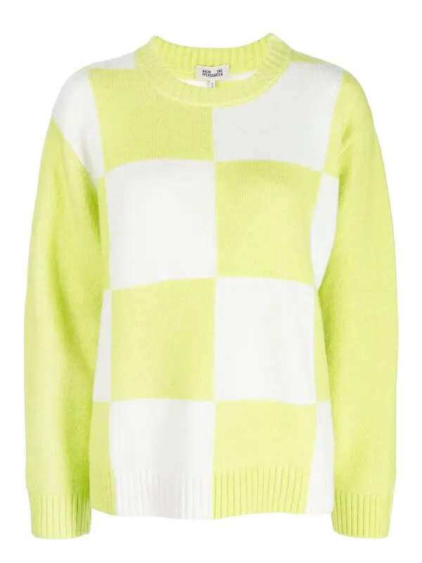 Baum Und Pferdgarten Oversized Check Wool-blend Sweater - White