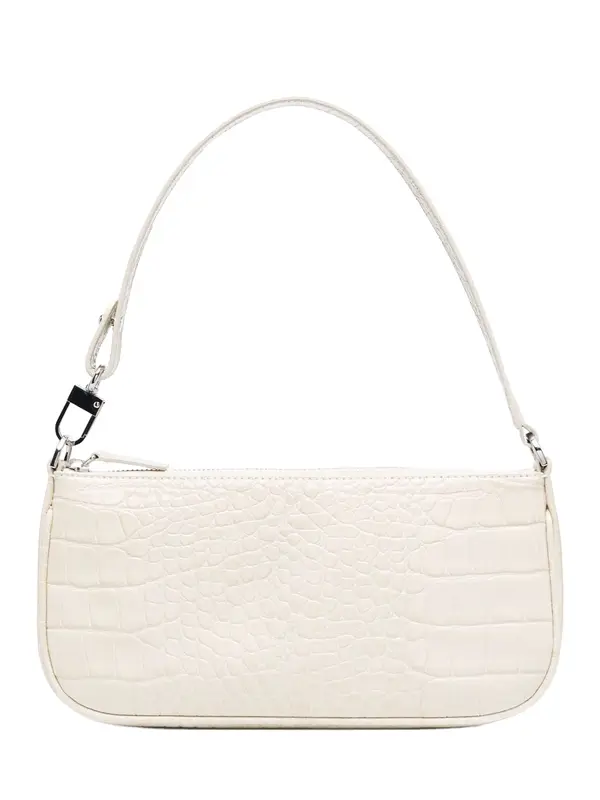 By Far Rachel Crocodile-effect Shoulder Bag - Neutrals
