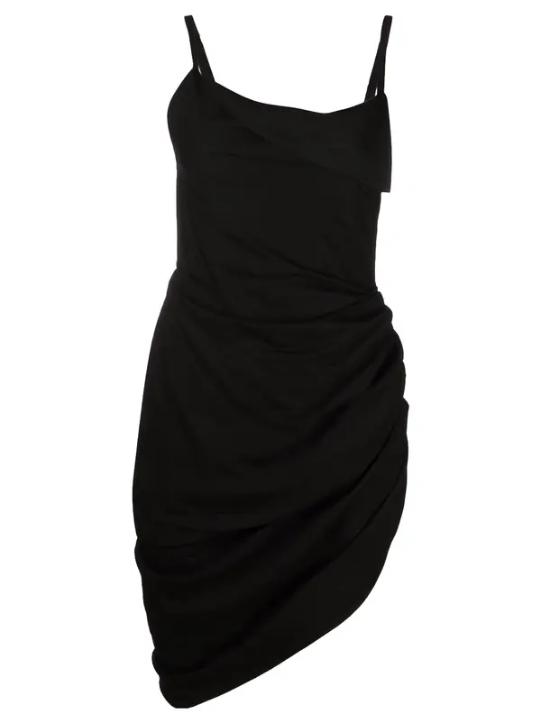 Jacquemus La Robe Saudade Draped Minidress - Black