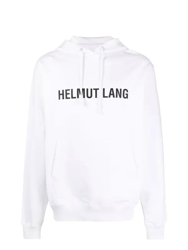 Helmut Lang Logo-print Drawstring Hoodie - White