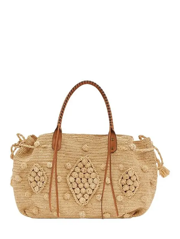 Gerard Darel 24 Gd Raphia Crocheted Handbag - Rope