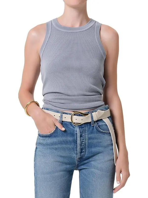 Citizens Of Humanity Isabel Ribbed Tank Top - Blue Gray