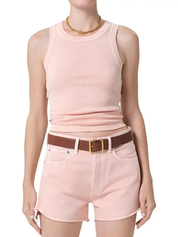 Citizens Of Humanity Isabel Ribbed Tank Top - Melon Creme