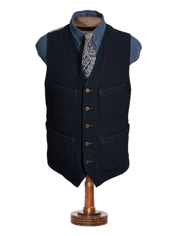 Ralph Lauren Herringbone Vest - Deep Navy