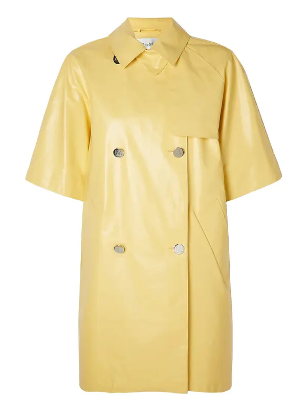 Max Mara Tondo Double-breasted Coated-cotton Coat - Yellow
