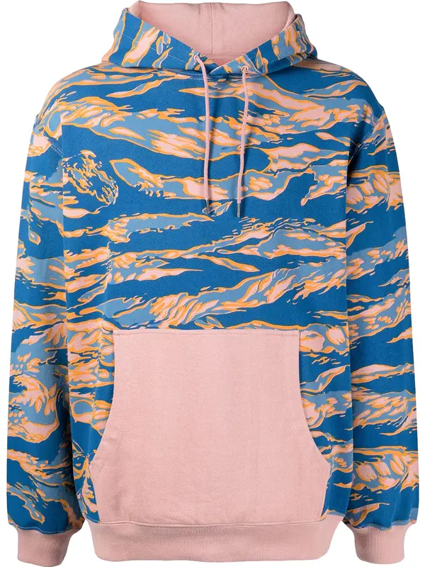 MAHARISHI Animal-print Organic Cotton Hoodie - Blue