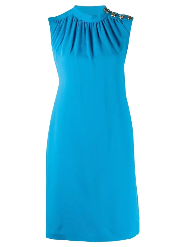 Moschino Ruched Shift Dress - Blue