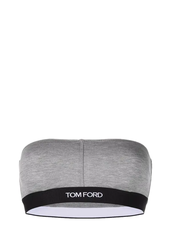 TOM FORD Logo-underband Bandeau Bra - Grey