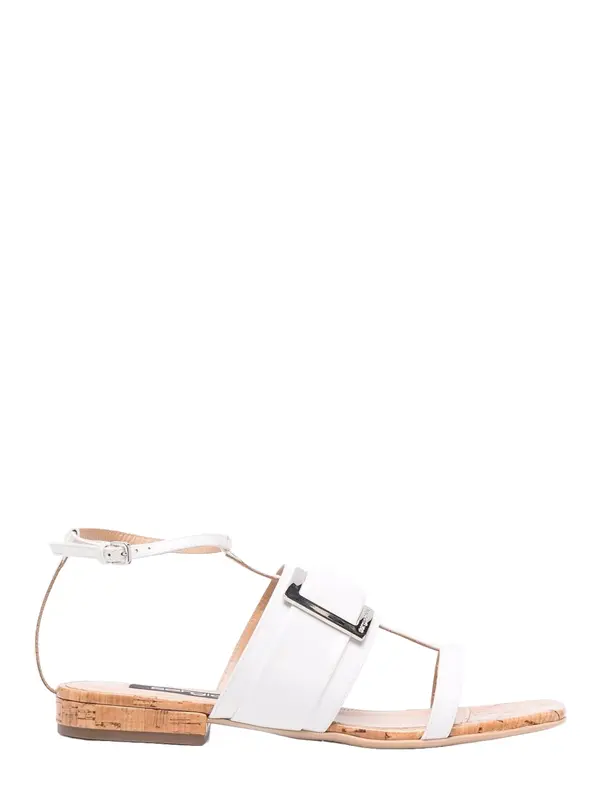 SERGIO ROSSI Sr Prince Leather Sandals - White
