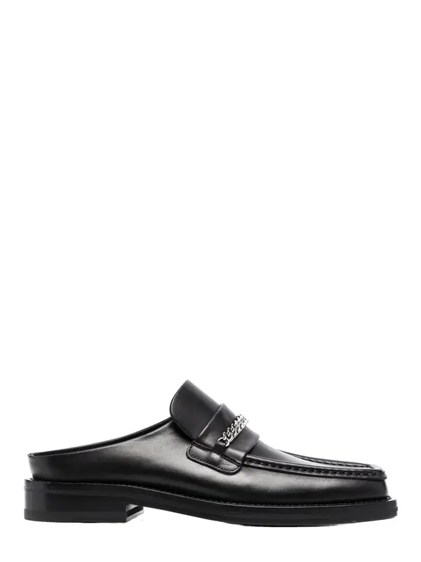 Martine Rose Square-toe Leather Loafers - Black