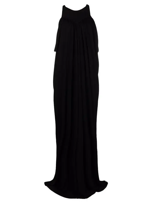 Alberta Ferretti Sleeveless Draped Evening Dress - Black