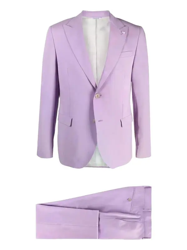 MANUEL RITZ Brooch-embellihed Two-piece Suit - Purple