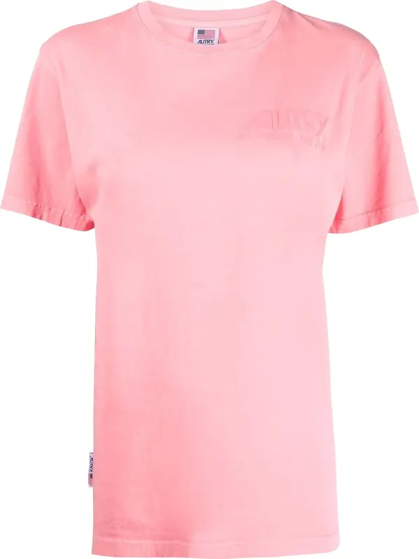 AUTRY Embossed-logo Cotton T-shirt - Pink