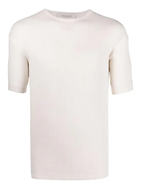 Giuliva Heritage Fine-ribbed Short-sleeved T-shirt - Neutrals