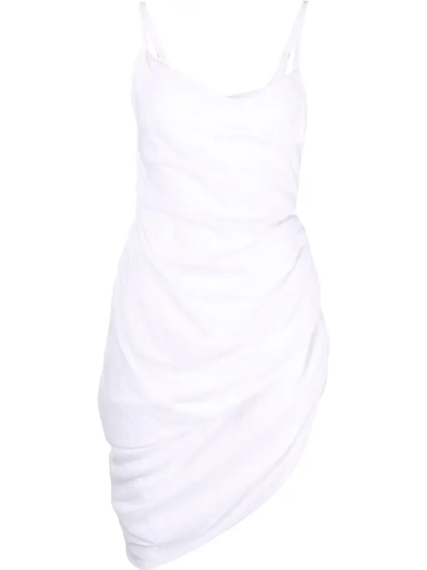 Jacquemus La Robe Saudade Draped Minidress - White