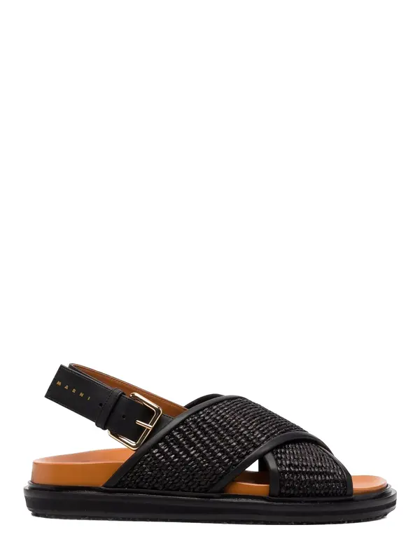Marni Fussbet Raffia Sandals - Black