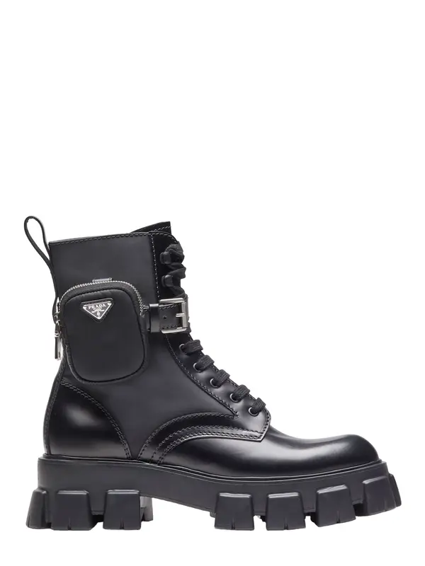 Prada Monolith Ankle Boots - Black