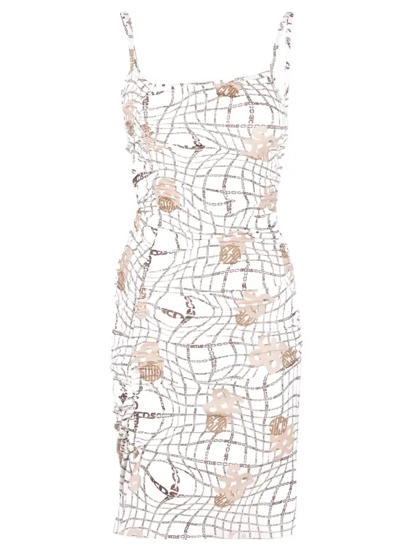 Gcds Chain Logo Strappy Dress - White