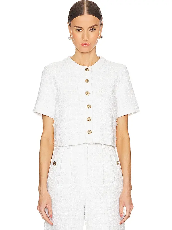 Amanda Uprichard Braswell Top - Kerrigan White Tweed
