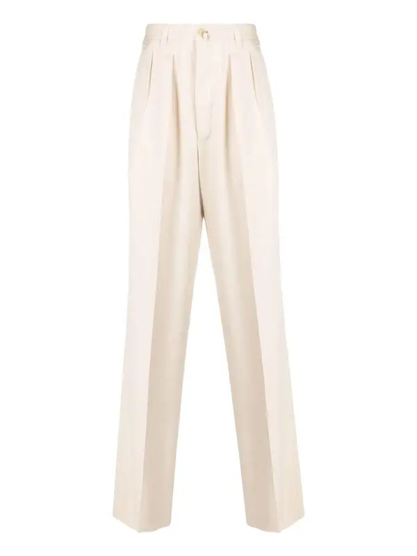 Giuliva Heritage Silk Tailored Trousers - Neutrals