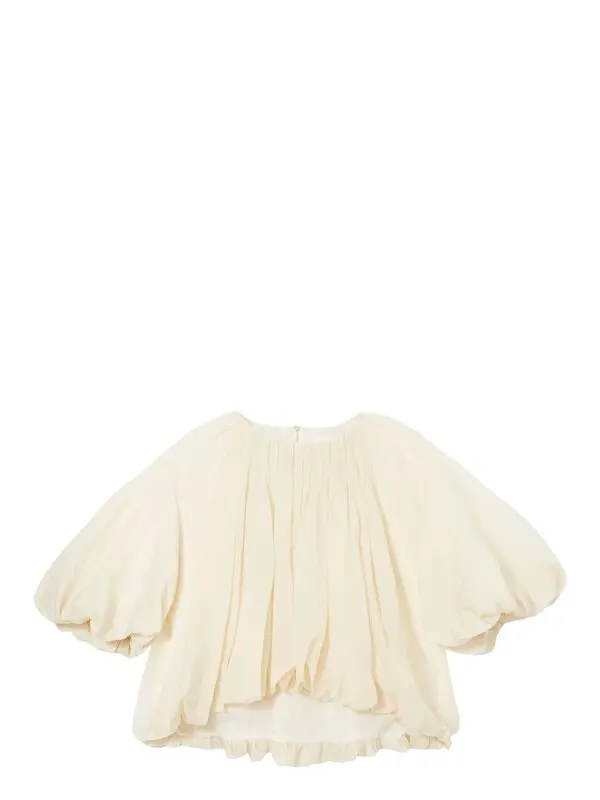 Khaite Alma Puff-sleeve Blouse - Neutrals