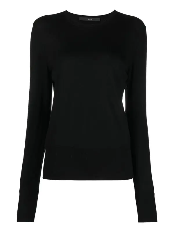SAPIO Crew Neck Knitted Jumper - Black