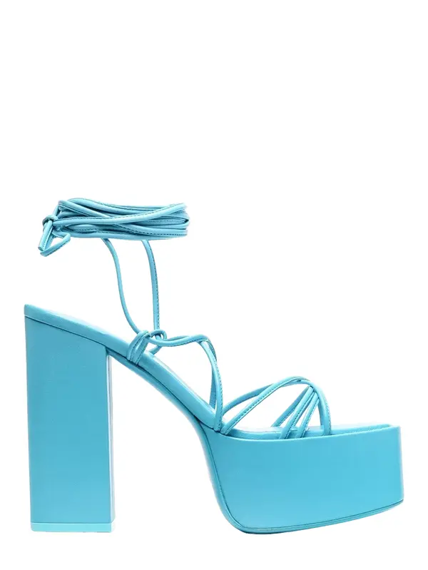 Paris Texas Tie-detail Platform Sandals - Blue