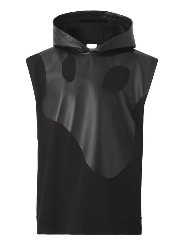 Burberry Cotton And Lambskin Sleeveless Hoodie - Black