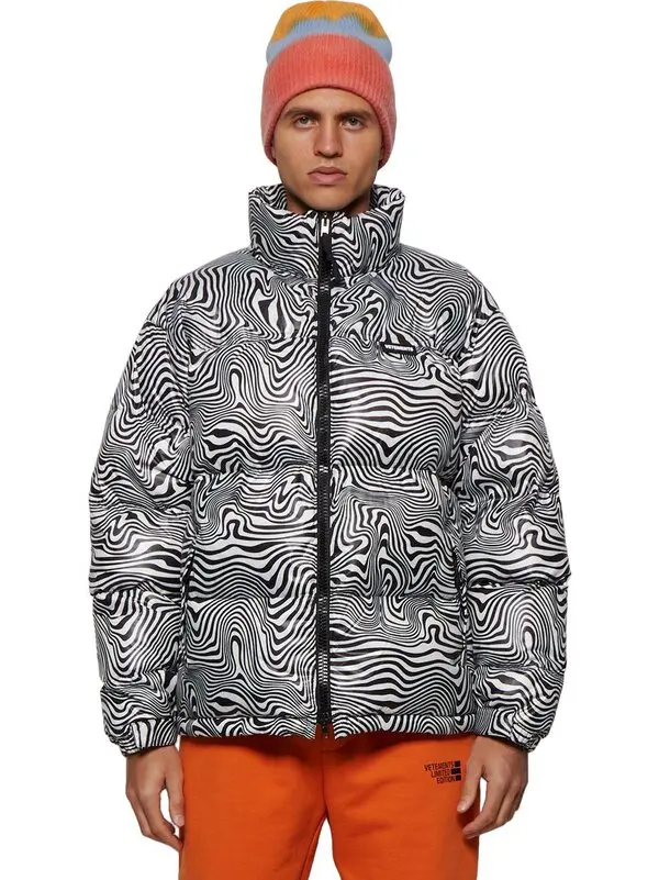 Vetements Zebra Print Puffer Jacket - Black And White