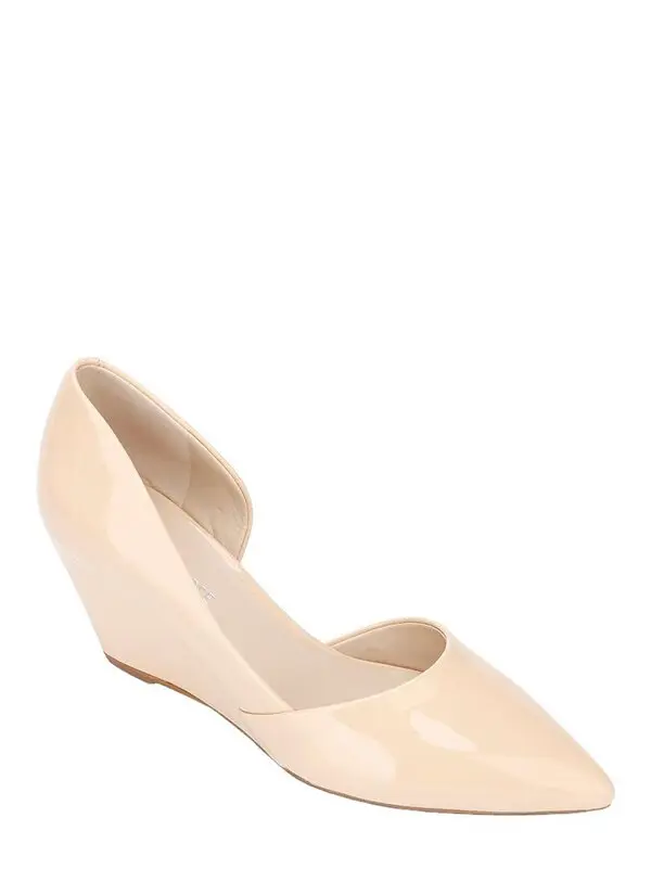 KENNETH COLE Ellis Pointed Wedge Pumps - Nude