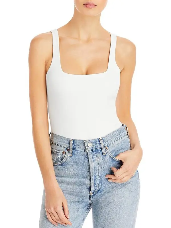 Good American Modern Tank Scuba Bodysuit - White