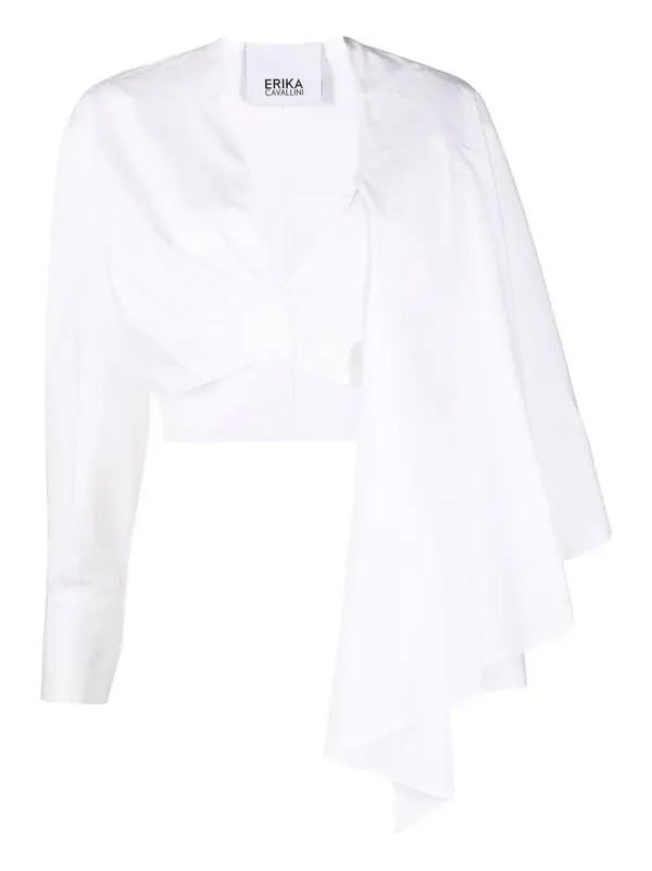 Erika Cavallini Ruched Cropped Top - White