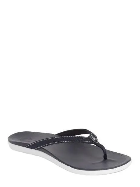 Olukai Ho Opio Flip Flop - Trench Blue Faux Leather
