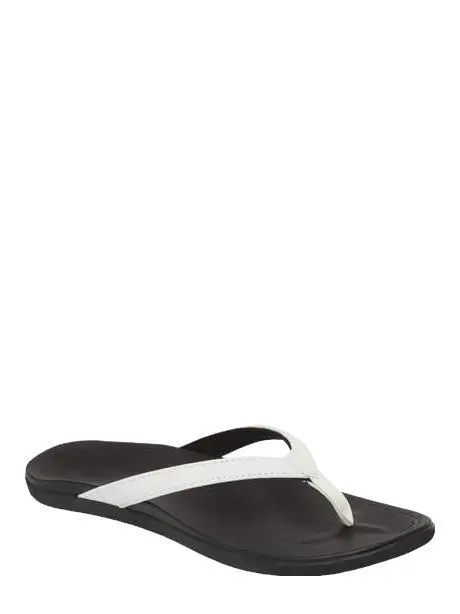Olukai Ho Opio Flip Flop - White/onyx