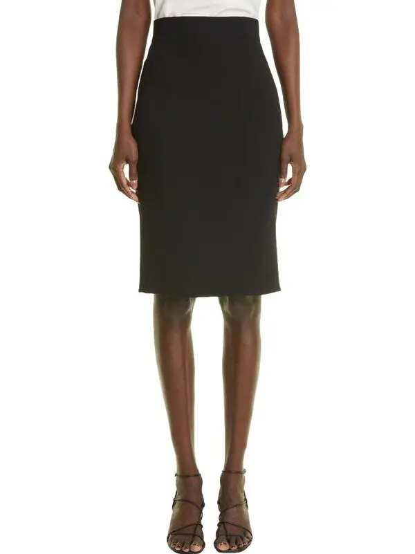 Akris Wool Blend Pencil Skirt - 009-black